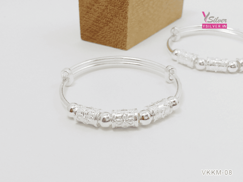 Vòng tay bạc trẻ em - Cylinder